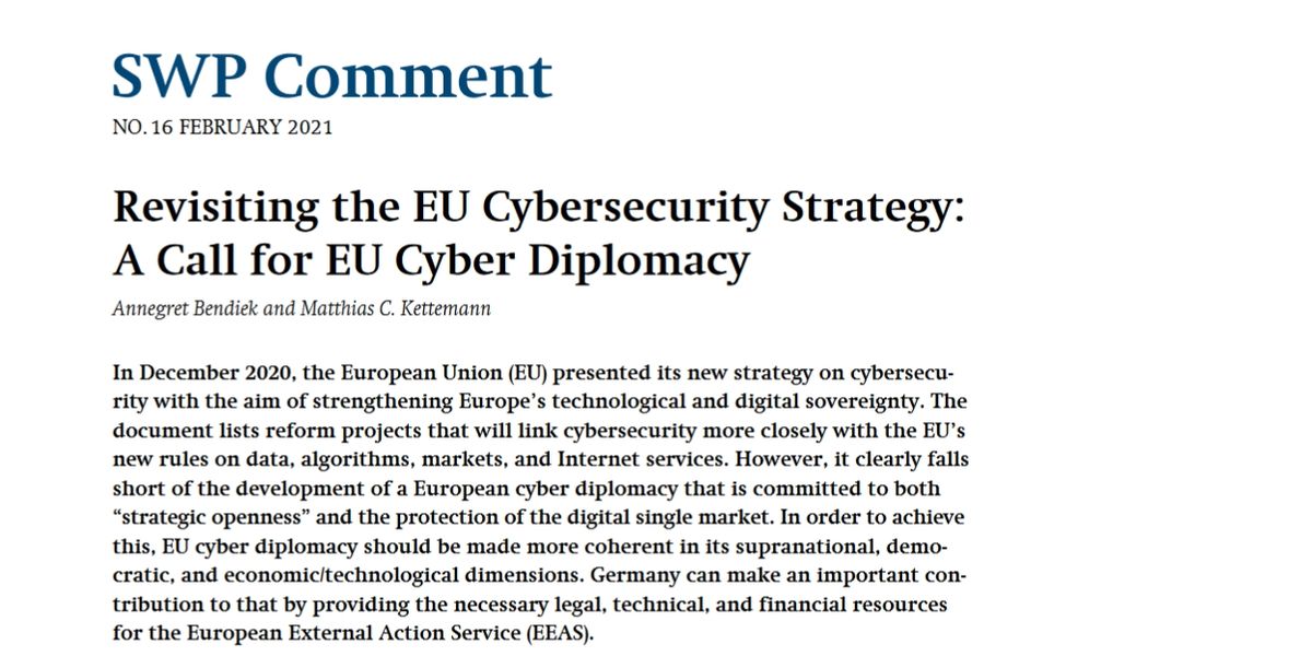 Revisiting the EU Cybersecurity Strategy: A Call for EU Cyber Diplomacy ...