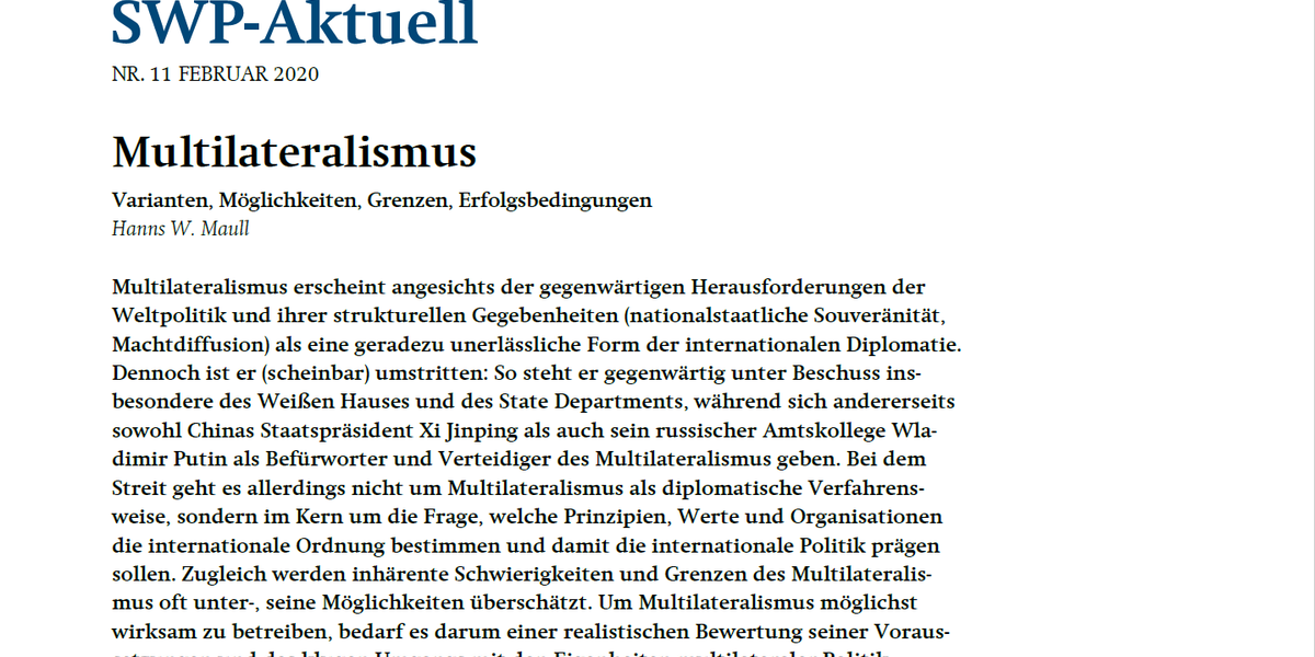 Multilateralismus - SWP