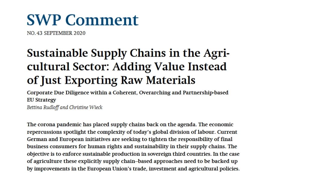 Sustainable Supply Chains in the Agri­cultural Sector: Adding Value ...